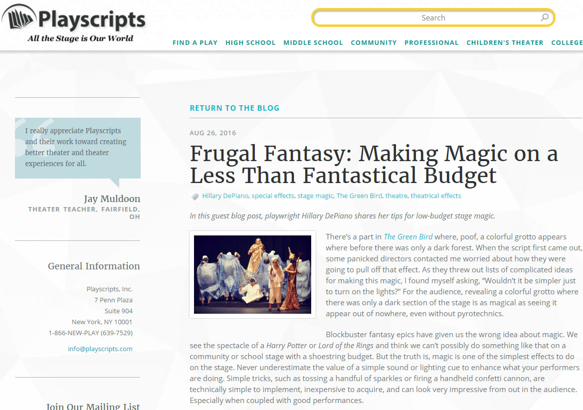 Tips for performing a fantasy play and making magic & special effects ...